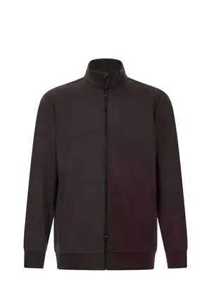 Boggi Milano High-neck Zip Up Sweatshirt - Brown