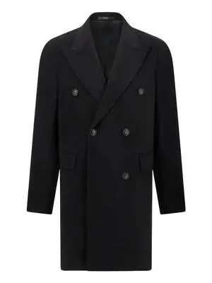 Boggi Milano Double-breasted Cashmere Coat - Black