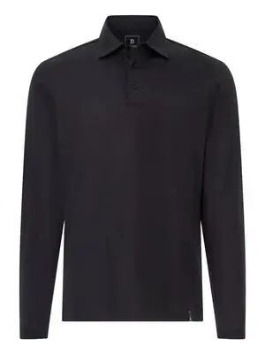 Boggi Milano Long-sleeve Polo Shirt - Black