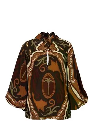 Johanna Ortiz Paisley-print Blouse - Brown