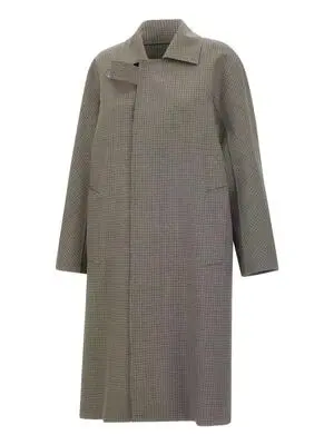 Seafarer Poppy Houndstooth Buttoned Coat - Grey