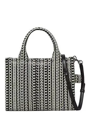 Marc Jacobs The Monogram Leather Small Tote - Black/white