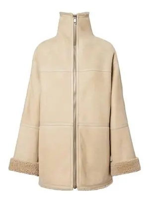 YVES SALOMON Reversible Leather And Shearling Jacket - Beige