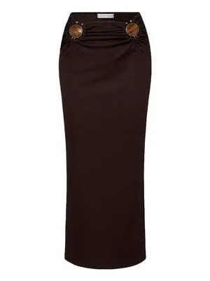 Christopher Esber Gathered Maxi Skirt - Brown