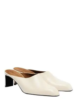 Khaite Colt 50 Leather Mules - White