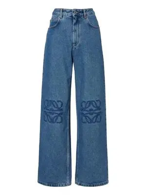 Loewe Anagram Wide-leg Jeans - Blue