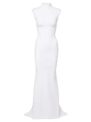 Jacquemus Alba Crêpe Jersey Maxi Dress - White