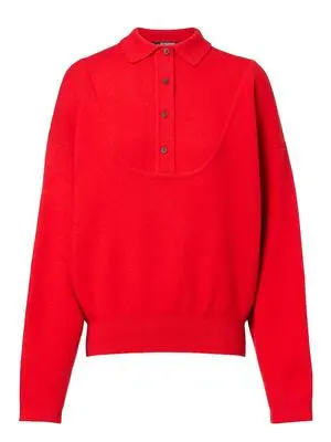 Jacquemus Balloon Wool And Cashmere Polo Sweater - Red