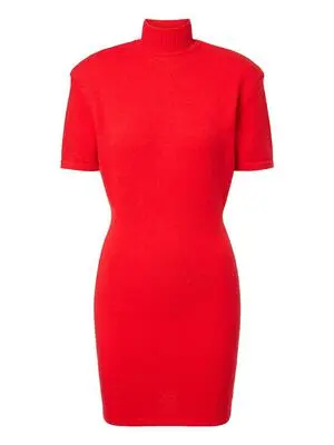 Jacquemus Knitted Wool And Cashmere Minidress - Red