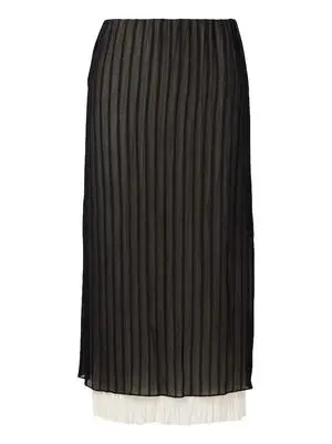 Vince Striped Midi Skirt - Black