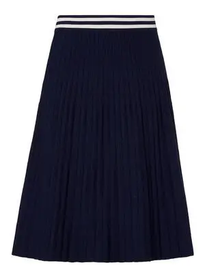 THOM BROWNE Plissé Wool-Blend Midi Skirt