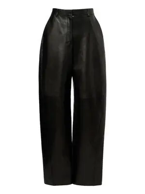 Givenchy High-rise Leather Barrel-leg Pants - Black