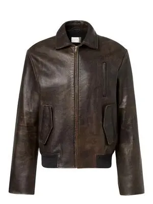 THE ROW Akia Leather Jacket - Brown