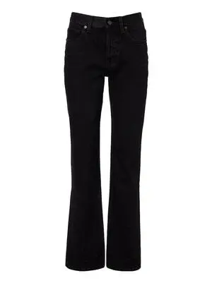 Saint Laurent Nico Mid-rise Straight Jeans - Black