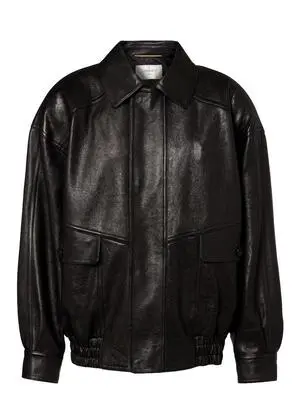 Saint Laurent Leather Blouson Jacket - Black