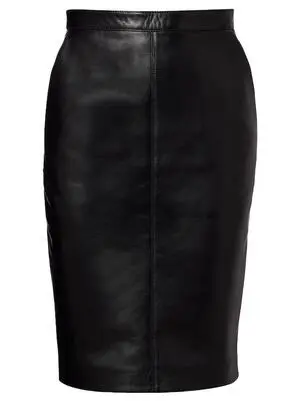 Saint Laurent High-rise Leather Miniskirt - Black