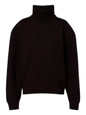 Saint Laurent Wool Turtleneck Sweater - Brown