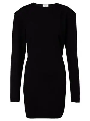Saint Laurent Wool-blend Minidress - Black