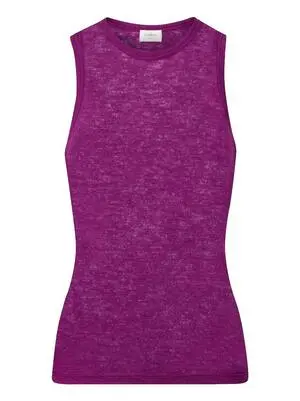 Saint Laurent Cashmere And Silk Tank Top - Purple