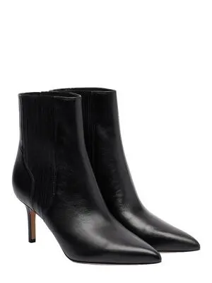 Veronica Beard Lisa 70 Leather Ankle Boots - Black