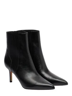Veronica Beard Lisa 70 Leather Ankle Boots - Black