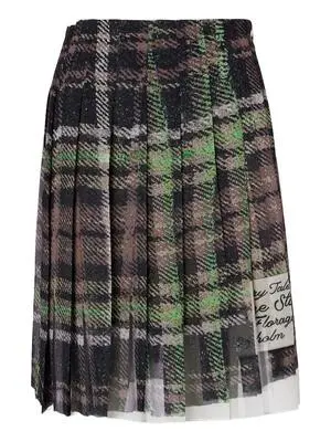 Acne Studios Pleated Plaid Midi Skirt - Multicoloured