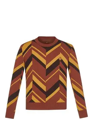 Mcm Mega Herringbone Wool-cashmere Jacquard Sweater - Old Gold