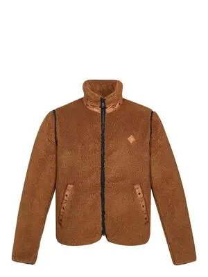 Mcm Fleece Jacket With Detachable Sleeves - Cognac