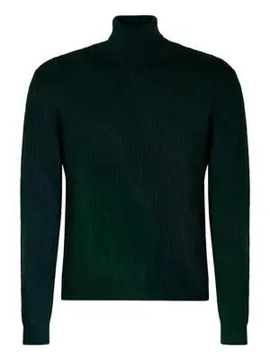 SLOWEAR Cable-knit Turtleneck Sweater - Green