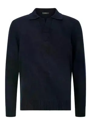 Boggi Milano Wool Polo-neck Sweater - Blue
