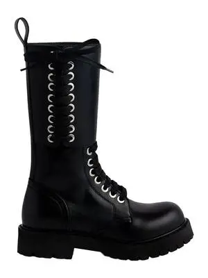 Rabanne Lace-up Platform Boots - Black