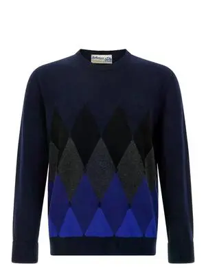 BALLANTYNE Argyle Cashmere Sweater - Blue
