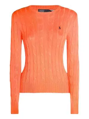 Polo Ralph Lauren Cable-Knit Crew-Neck Sweater Orange