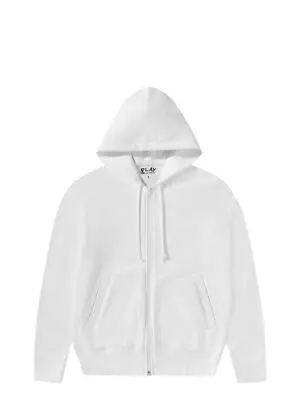 Play Comme Des Garcon Back Emblem Zip Hoodie - White