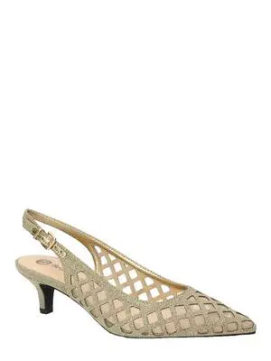 BELLA VITA Bella Vita Noel Pointed Toe Slingback Pumps Gold Glitter