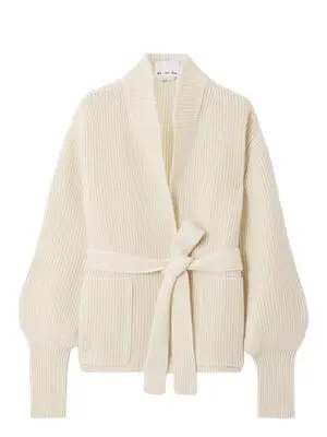 Sasuphi Belted Ribbed Cashmere Cardigan - Beige