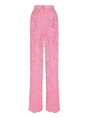Dolce & Gabbana Flared Stretch Lace Pants - Pink