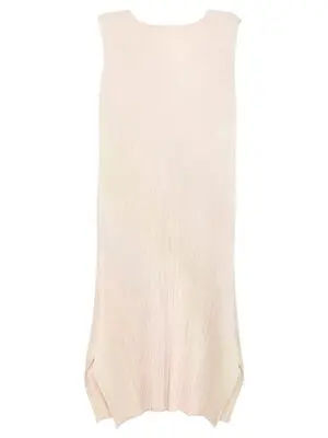 Issey Miyake Pleated Sleeveless Dress - Neutrals