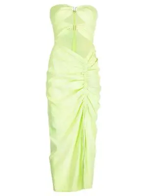 Cult Gaia Donna Cut-out Ruched Dress - Green