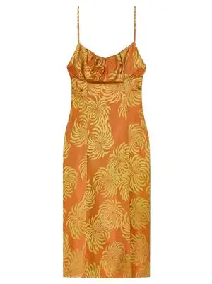 Dries Van Noten Geometric-pattern Midi Dress - Orange