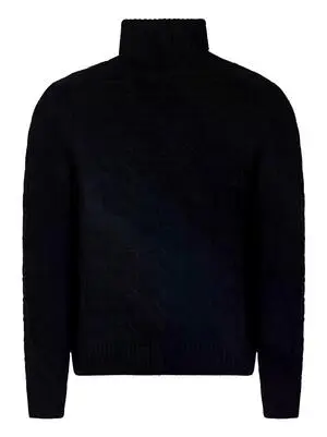 SLOWEAR Cable-knit Turtleneck Sweater - Black