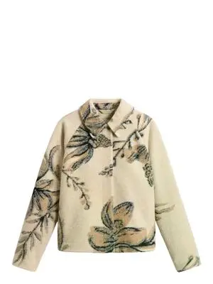 Woolrich Floral-jacquard Overshirt - Neutrals