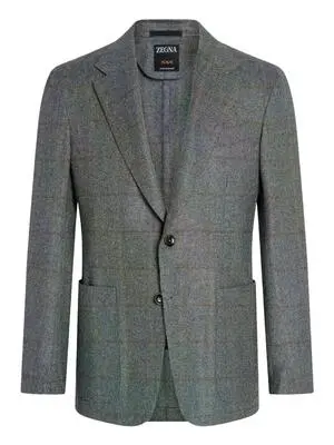 Zegna Checked Cashmere Blazer - Grey