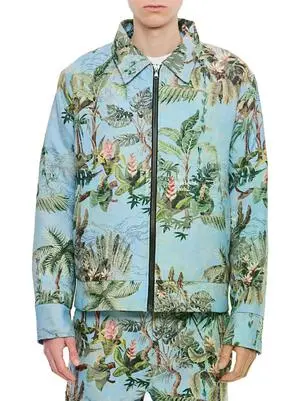 BACKSIDECLUB Floral-print Jacket - Blue