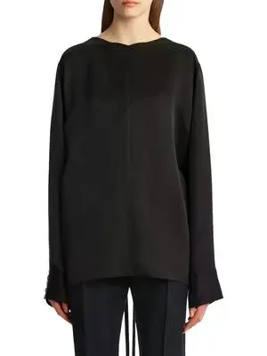 Khaite Tie-back Long-sleeve Top - Black