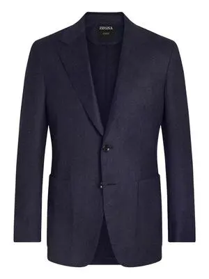 Zegna Single-breasted Wool Blazer - Blue