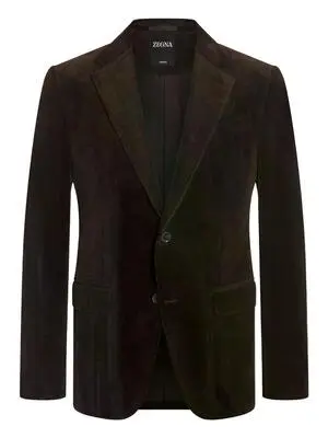 Zegna Corduroy Single-breasted Blazer - Brown