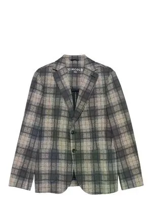 CIRCOLO 1901 Checked Button Blazer - Blue