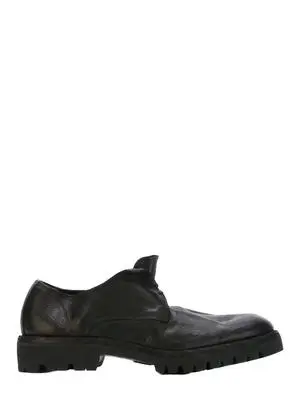Guidi Ridged Sole Lace-up Shoes - Black