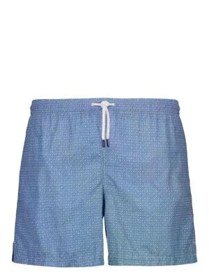 Fedeli Patterned Swim Shorts - Blue